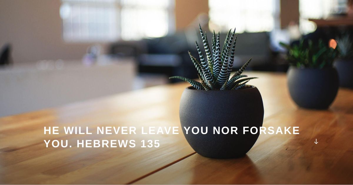 he will never leave you nor forsake you. hebrews 135